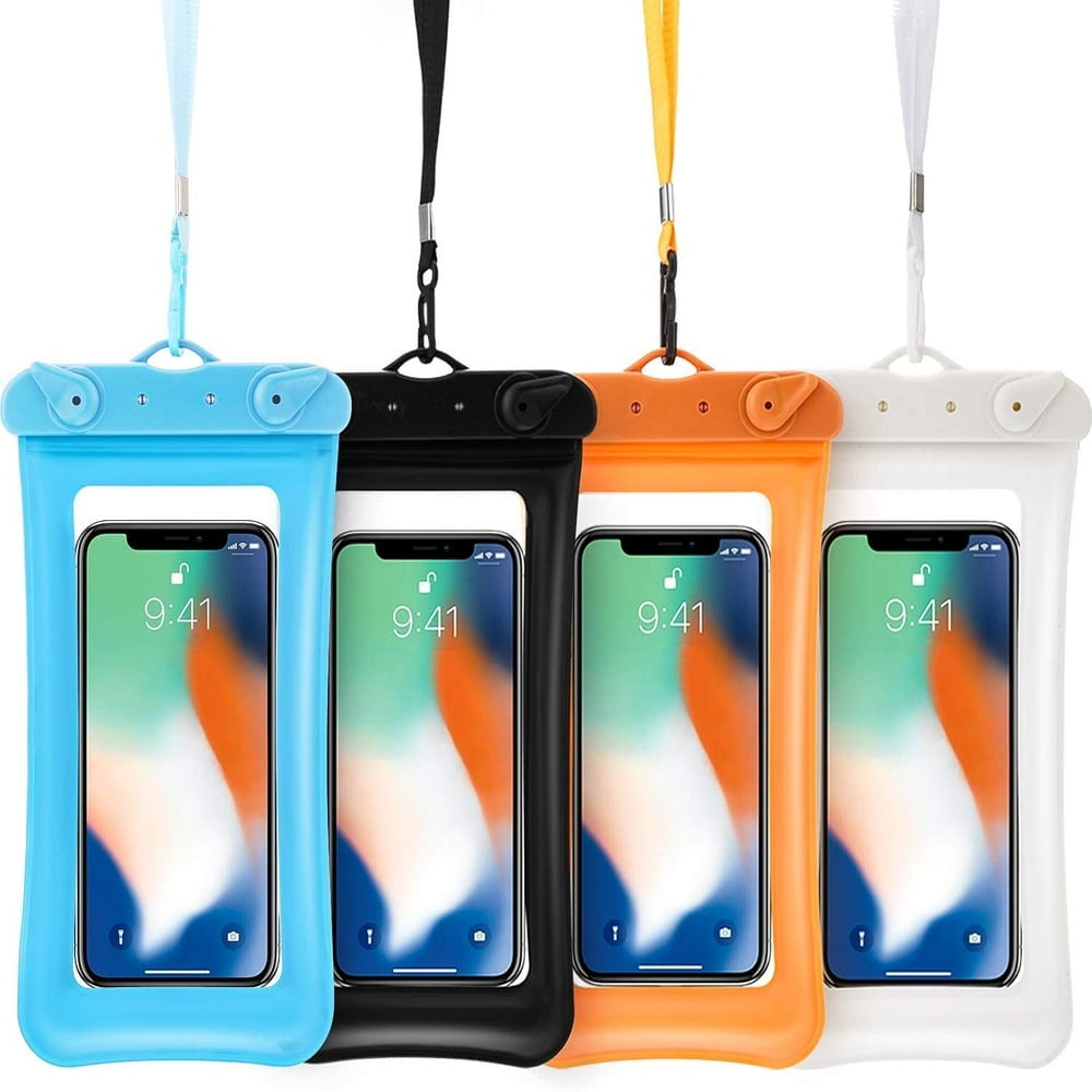 QUTETN 4 Piece Floatable Waterproof Phone Pouch Floating Waterproof ...