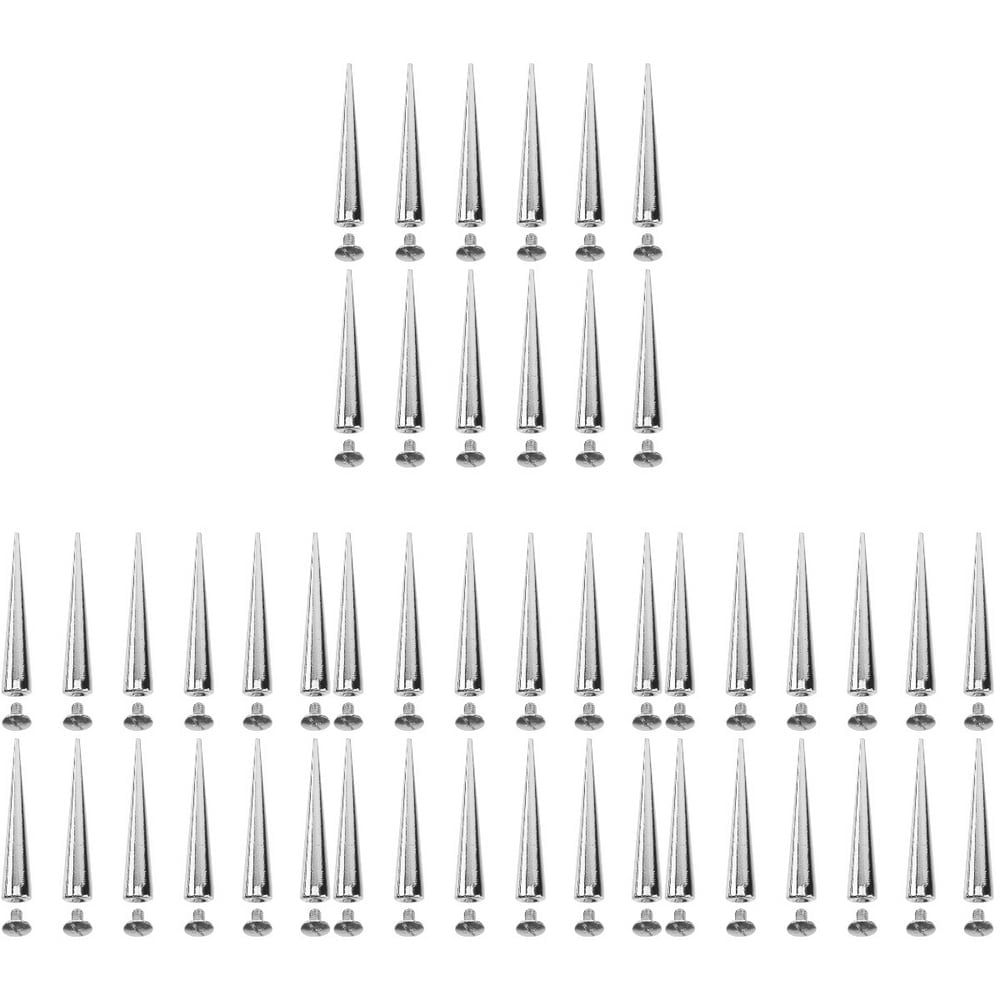 QUTETN 40 pcs Solid Punk Bullet Large Spikes Metal Leather Rivets DIY ...
