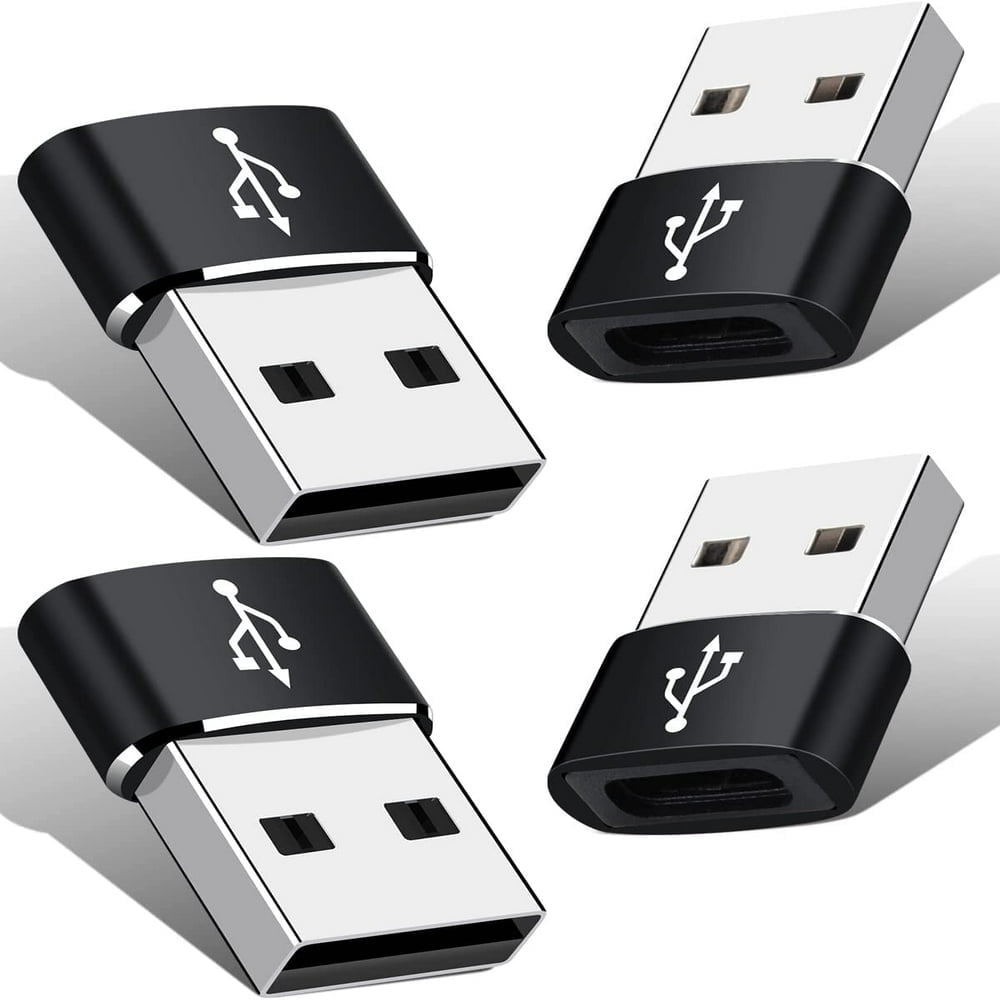 QUTETN 4Pack USB A to USB Type C Adapter Male to Female Converter USBC ...