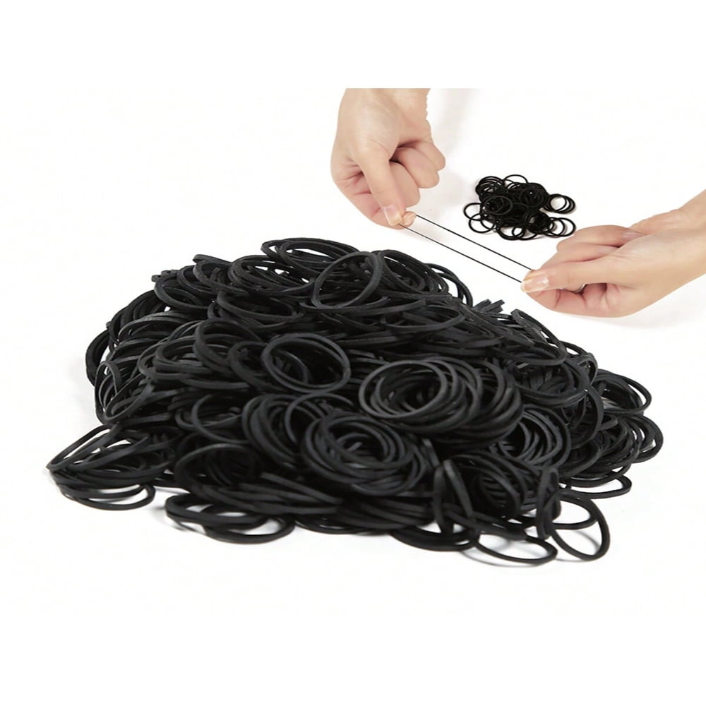 QUTETN 500/1000/2000pcs Black Hair Rubber Bands For Hair Ties Small ...