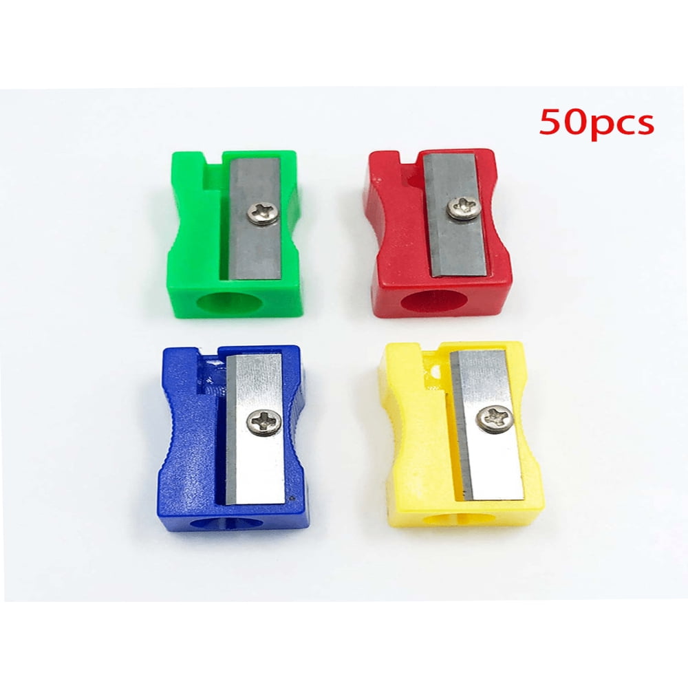 QUTETN 50pcs Mini Single Hole Multicolored Small Pencil Sharpeners ...