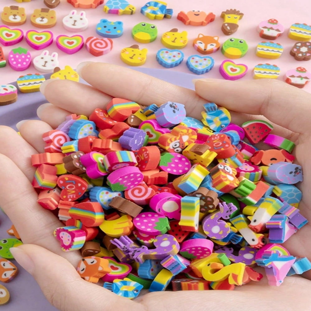 QUTETN 60pcs/Set Random Style Bagged Cartoon Fruit Animal Heart Shaped ...