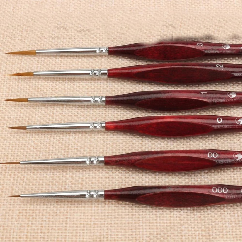 QUTETN 6pcs Detail Paint Brushes Extra Fine Tips Professional Miniature ...