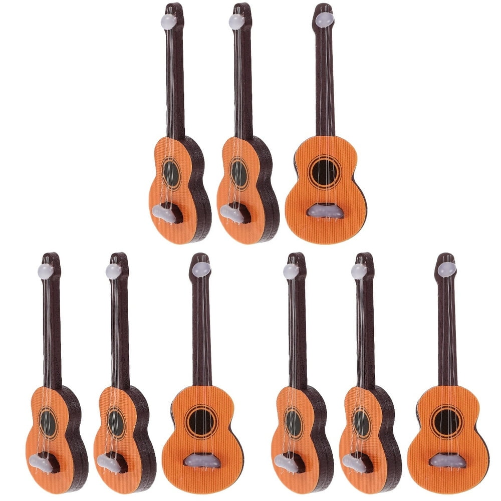 QUTETN 9 pcs Simulation Musical Instruments Mini Guitar Models Doll ...