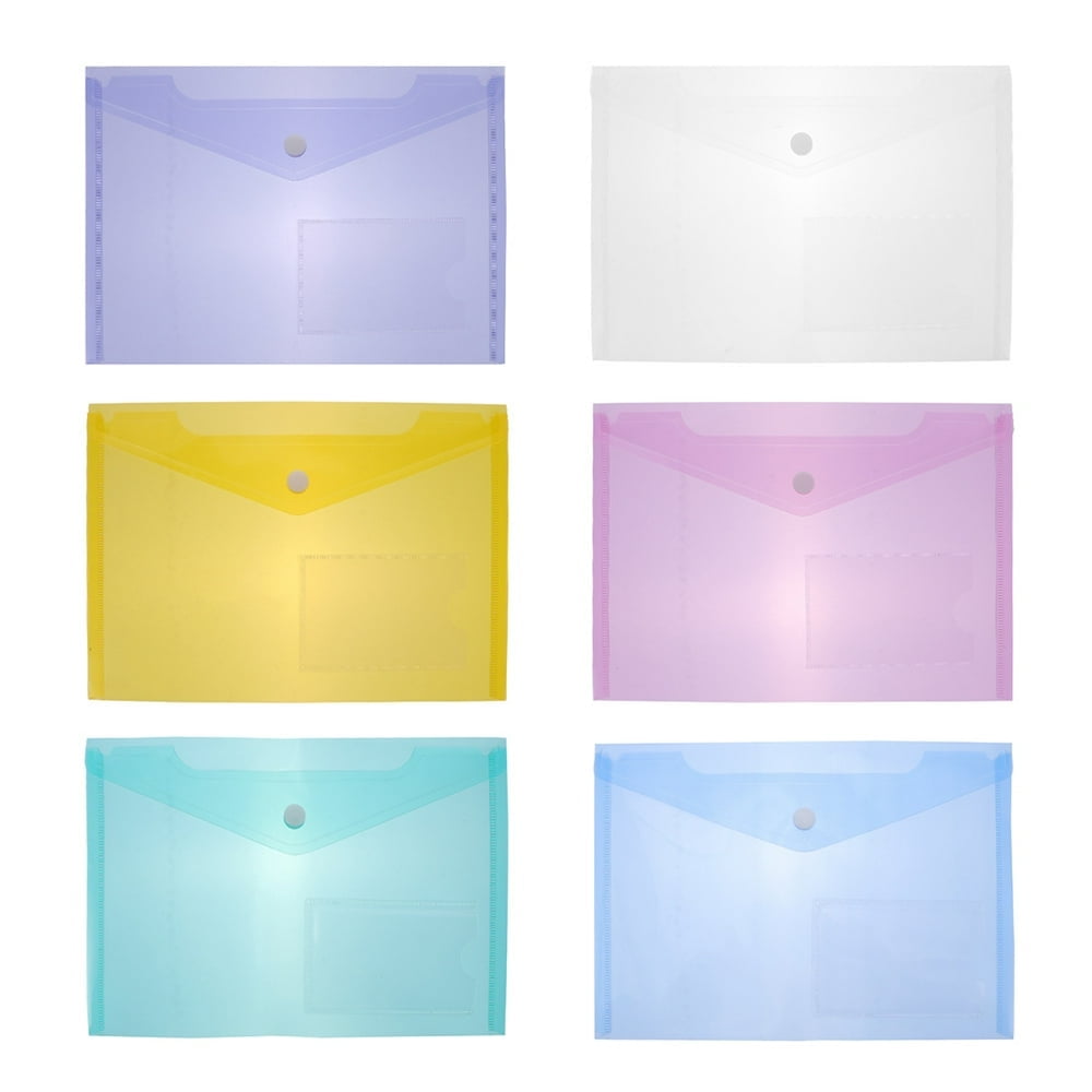 QUTETN A5 Clear Plastic Document Holder Assorted Colors 10 Count ...