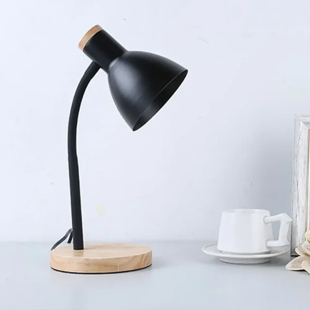 QUTETN Bedside Table Lamp Nordic Desk Lamp Bedroom Study Lamps Wood ...
