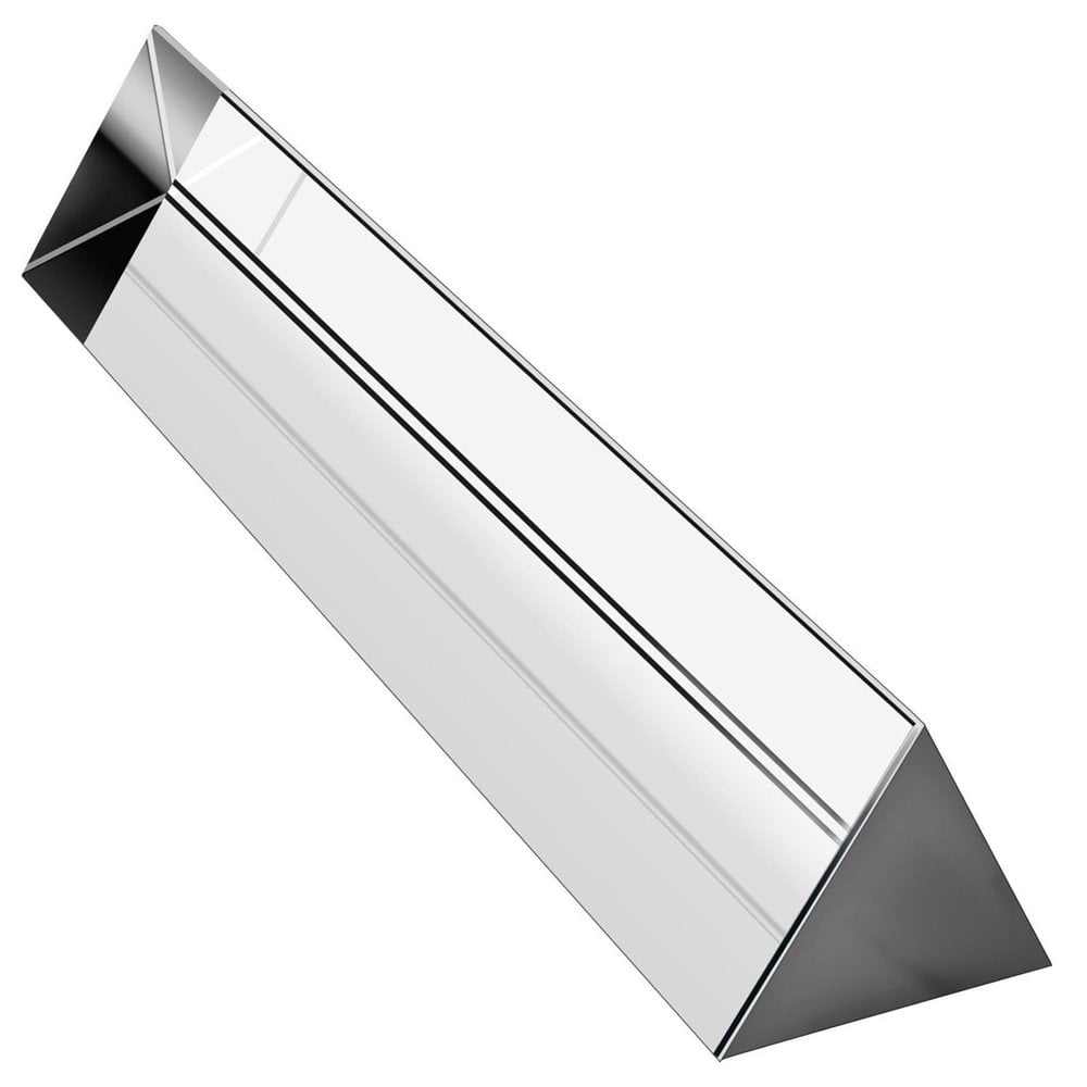 QUTETN Crystal 6 inch Optical Glass Triangular Prism for Teaching Light ...