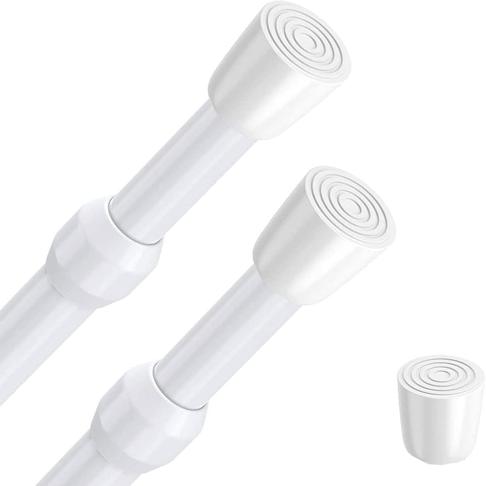 QUTETN Curtain Rod Adjustable 16-28 Inches 2 Pack Spring Tension ...