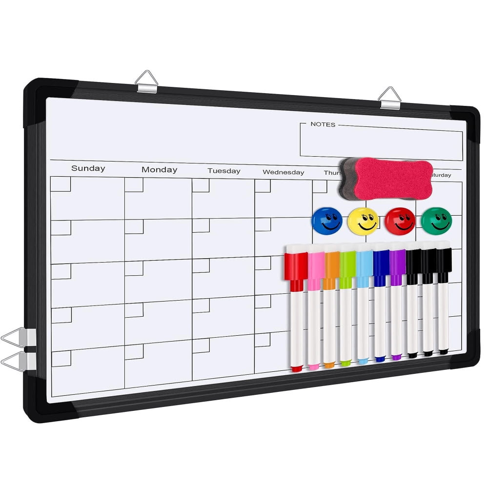 QUTETN Dry Erase Calendar Whiteboard For Wall Polegas 16” X 12 ...