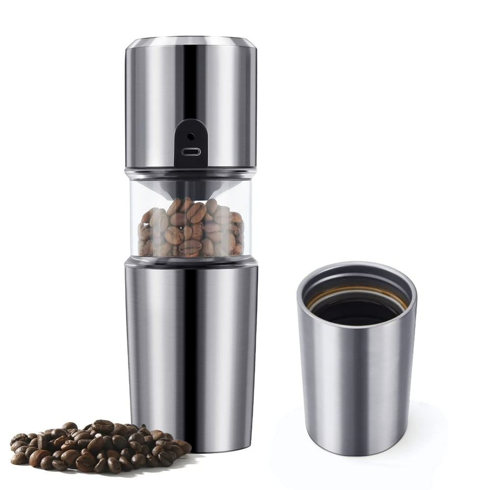 QUTETN Electric Burr Coffee Grinder Portable Single Serve Coffee Maker ...