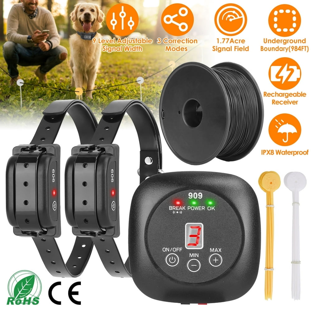 QUTETN Electric Dog Fence System Pet Containment System with 9 ...