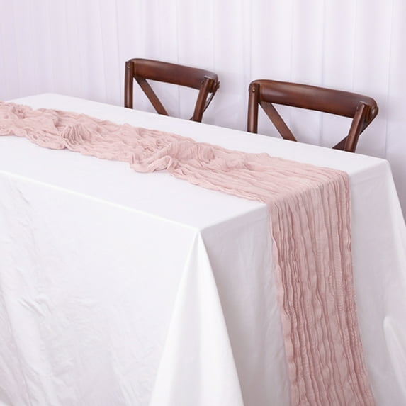 QUTETN Event Designing Table Runner Cheese Cloth Gauze Crepe Rustic ...