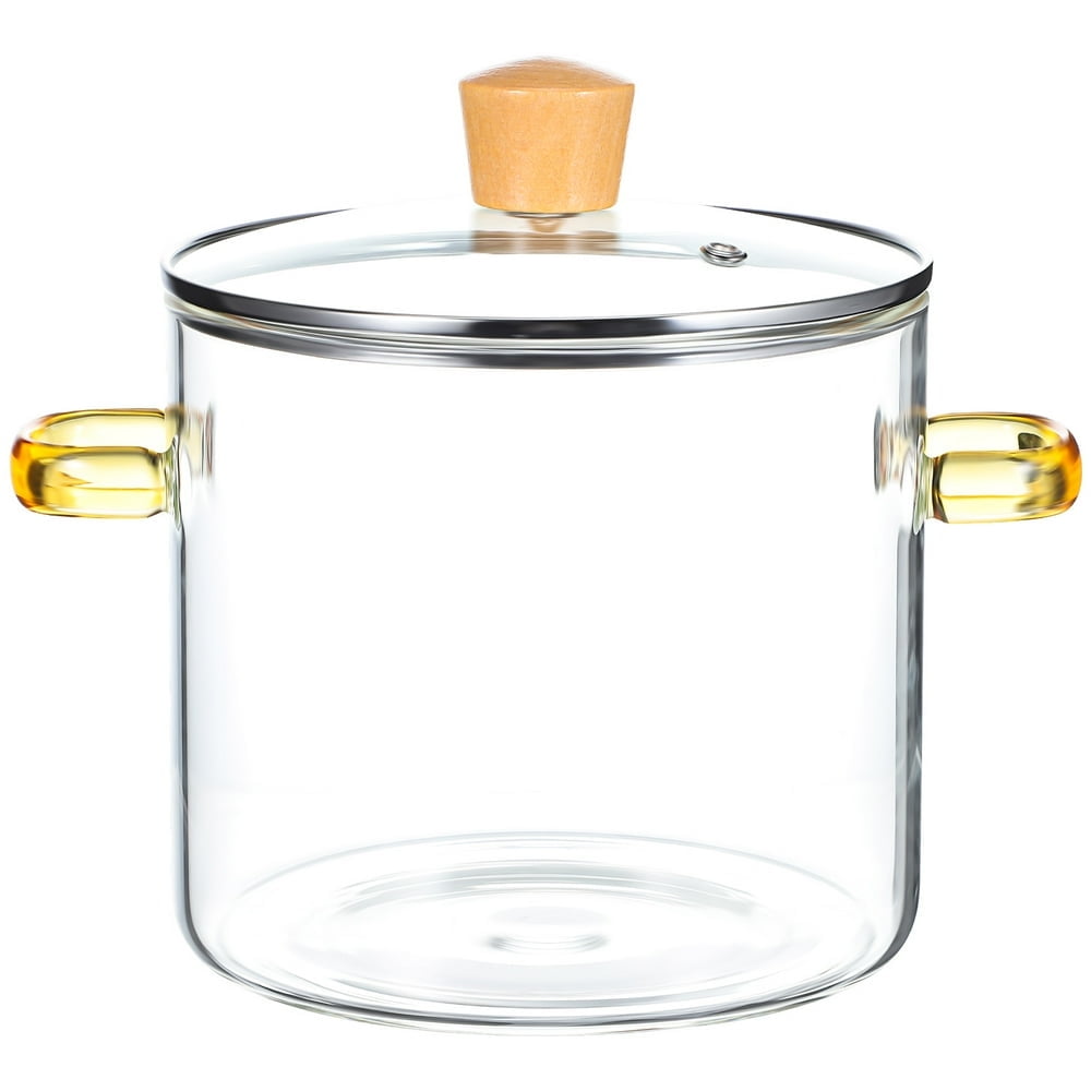 QUTETN Glass Cooking Pot Glass Stovetop Pot Clear Simmer Pot Glass ...
