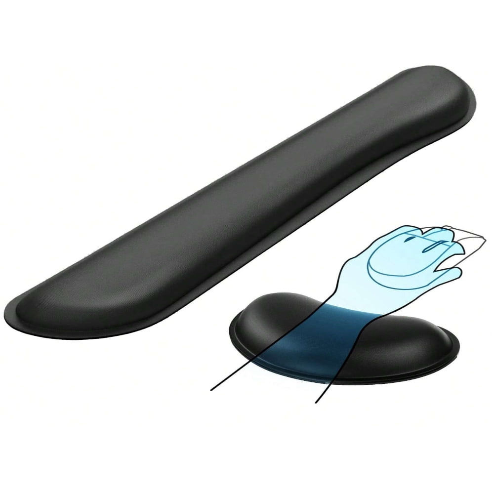 QUTETN Keyboard wrist rest memory foam keyboard wrist pad smooth fiber ...