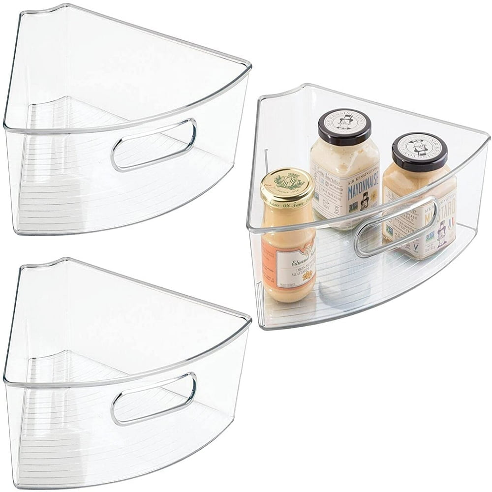 QUTETN Kitchen Cabinet Plastic Storage Organizer Bins with Front Handle ...