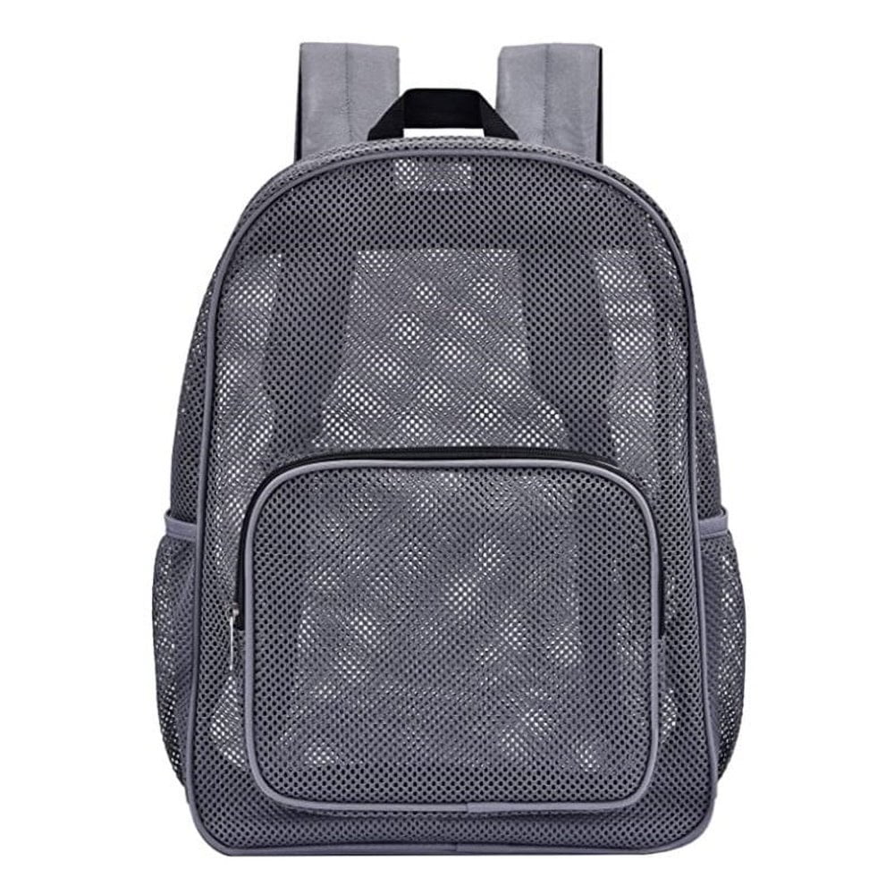 QUTETN Large Mesh Backpack Semi-transparent College Backpack See ...