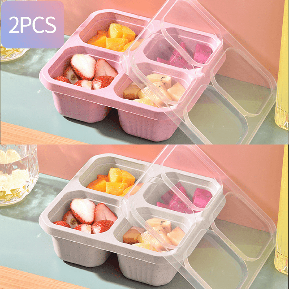 QUTETN Lunchable Container 4 Compartment Snack Containers Easy Lunch ...
