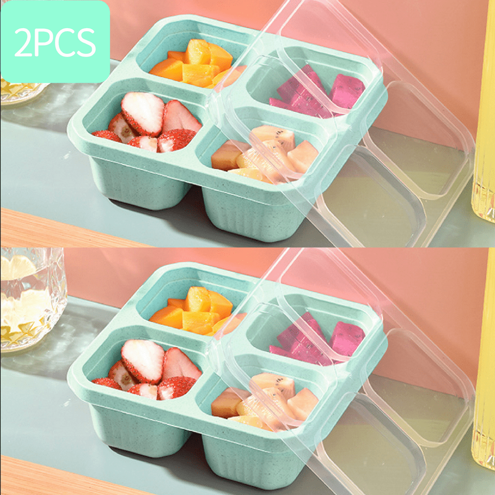 QUTETN Lunchable Container 4 Compartment Snack Containers Easy Lunch ...