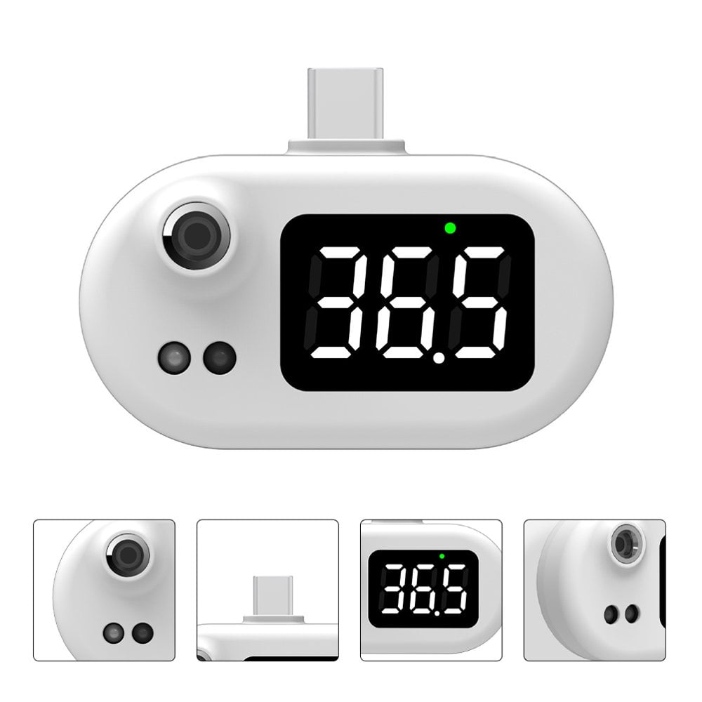 QUTETN Non-Contact Thermometer Smart Mobile Phone Thermometer LED ...