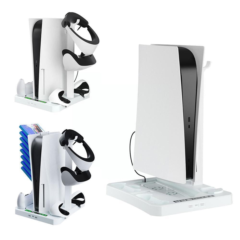 QUTETN PSVR 2 & PS5 Charging Station with Cooling Fan with PS VR2 & PS5 ...
