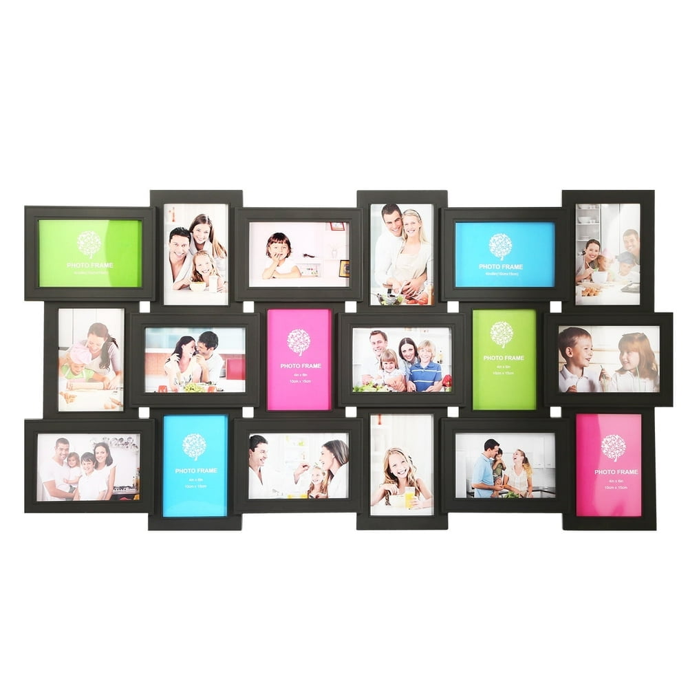 QUTETN Picture Frames 18 Opening Collage Frame 4x6in Photo Display Wall ...