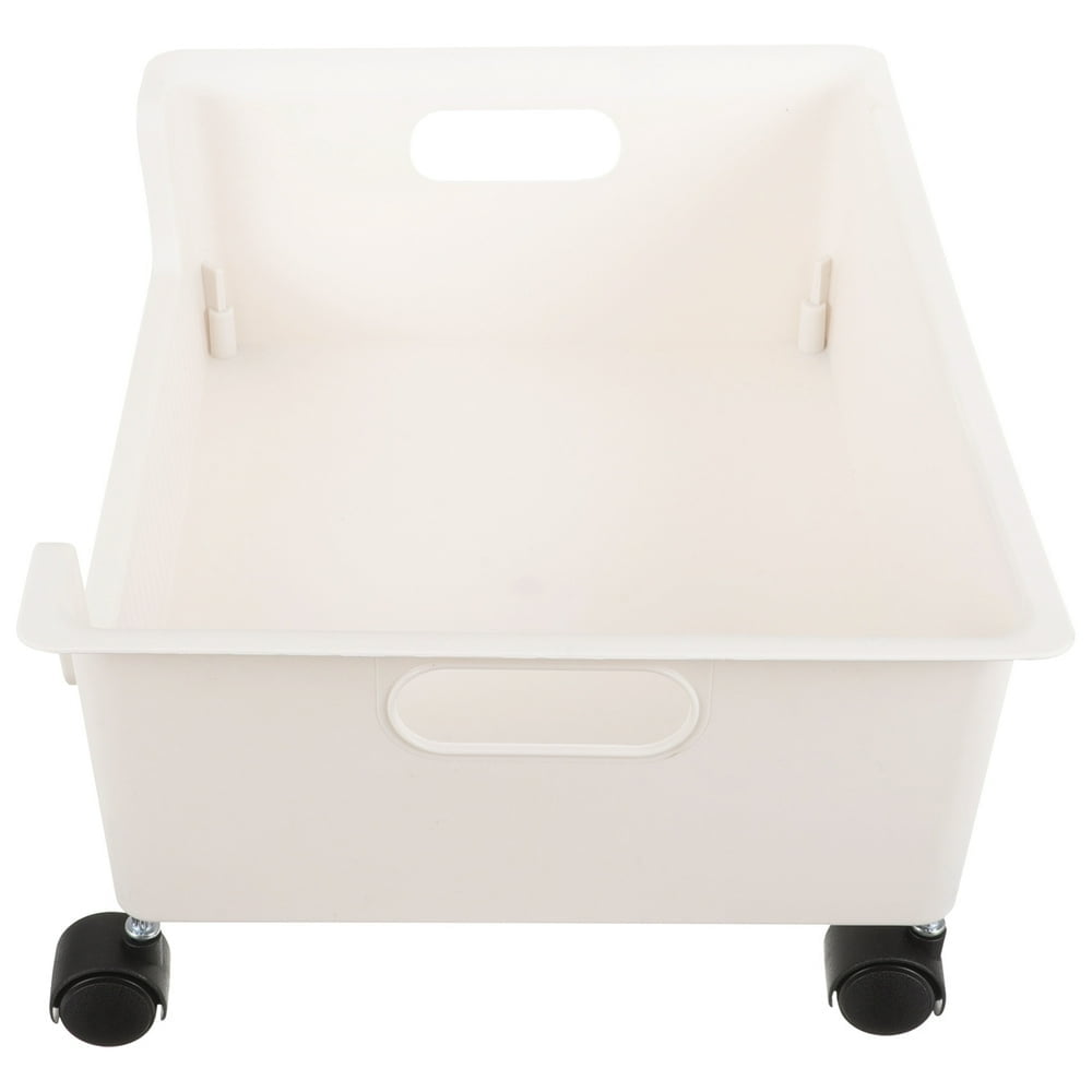 QUTETN Plastic Bookshelf Under Desk Bookshelf on Wheels Students ...