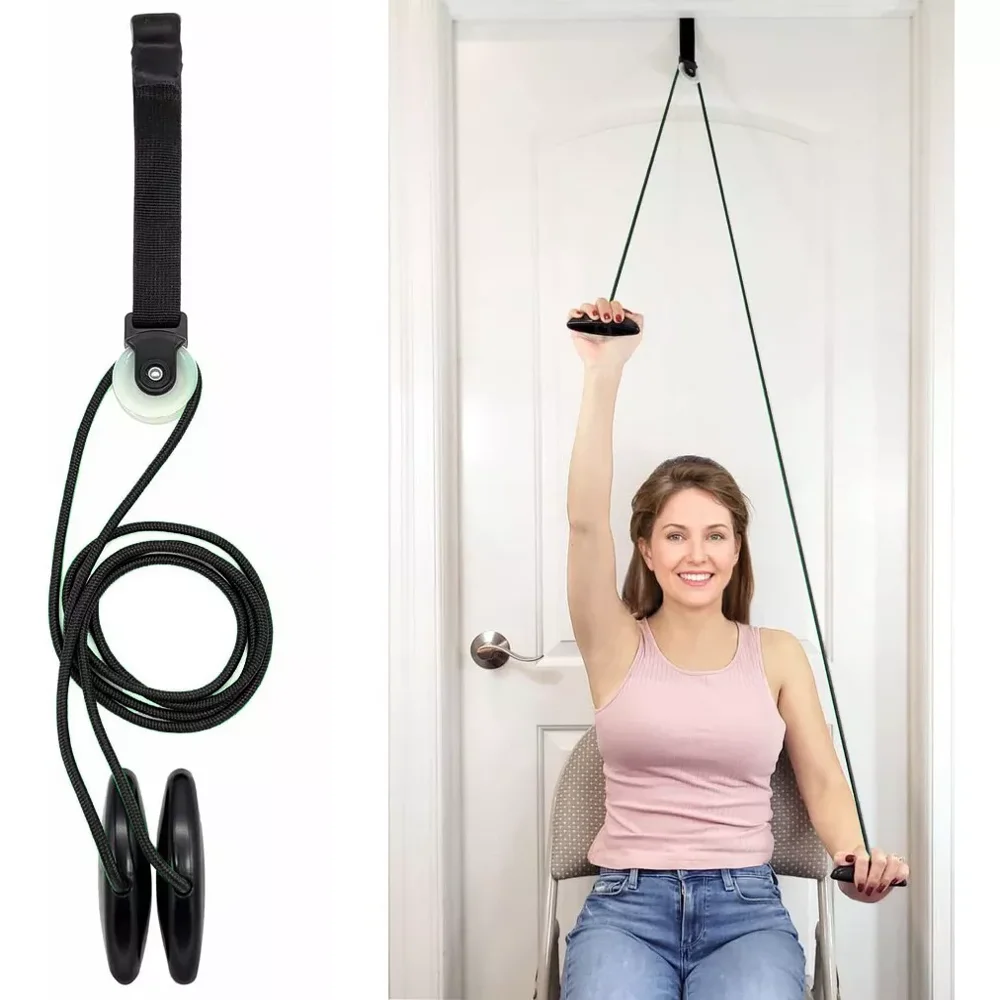 QUTETN Shoulder Pulley Over The Door Physical Therapy System Exercise ...