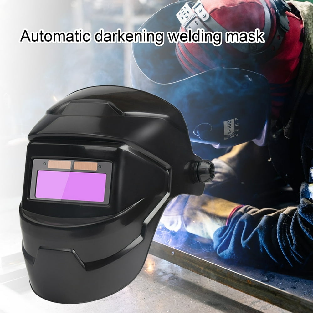 QUTETN Solar Powered Welding Helmet Auto Darkening LCD Clear Welding ...