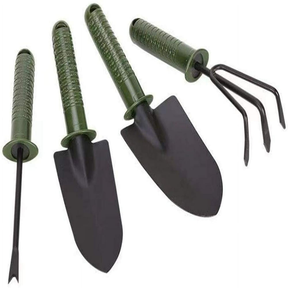QUTETN ViveComb Garden Tool 4 Piece Set Hand Rake Trowel Weeder ...
