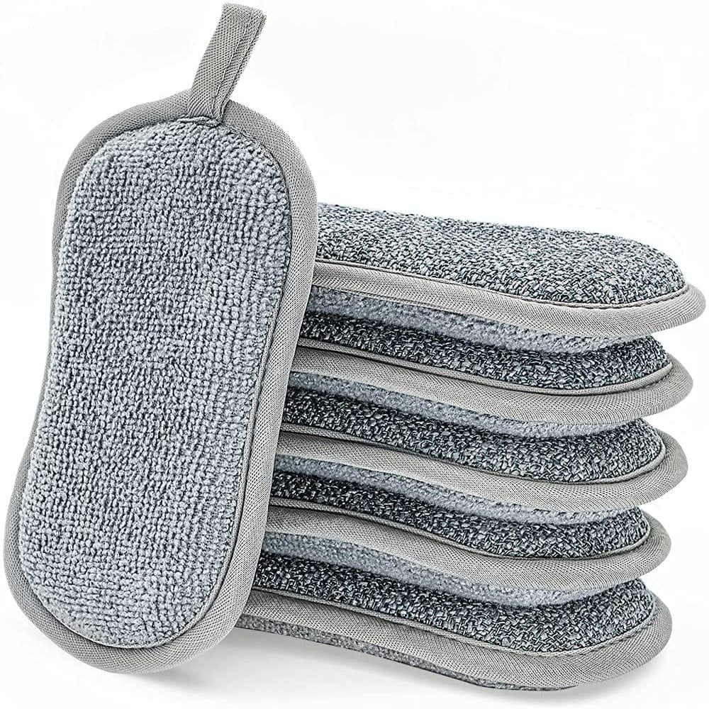 QUTETN Washable Dishwashing Sponges 6 Double-Sided Non-Scratching ...