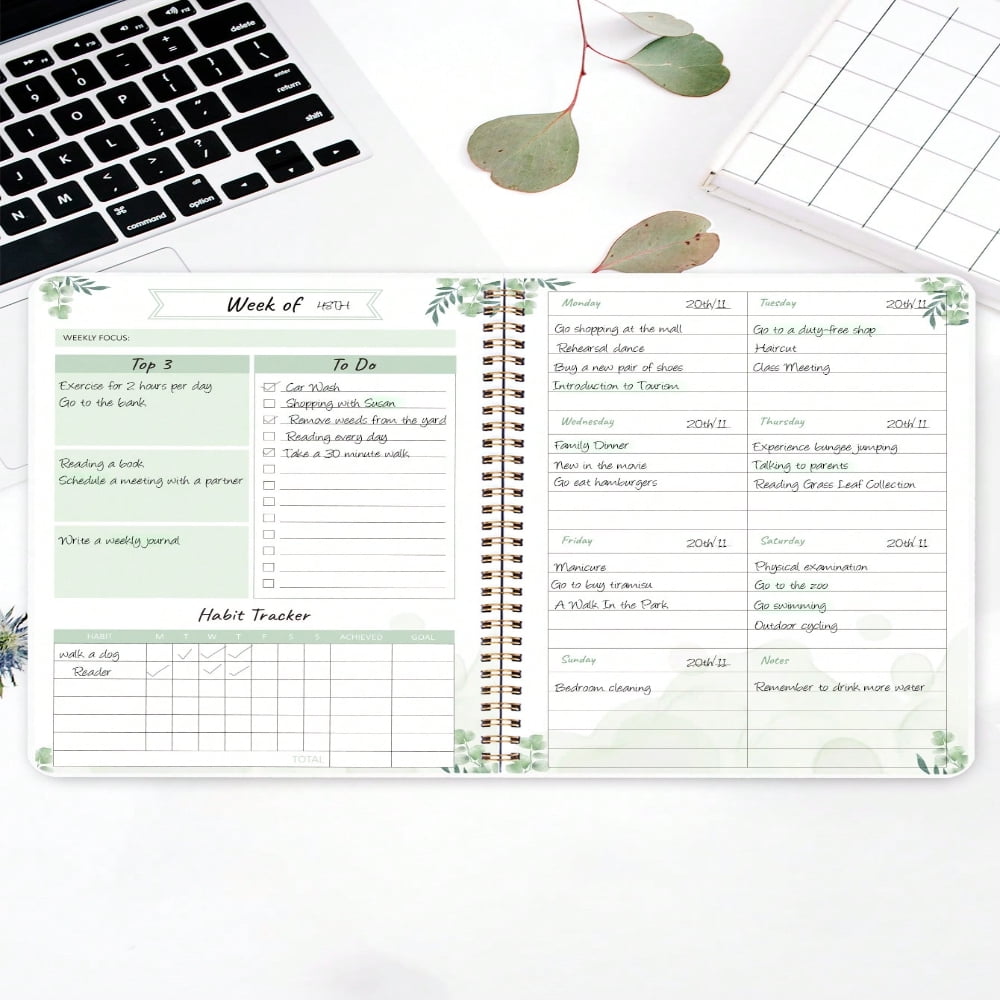 QUTETN Weekly Goals Schedule Planner Checklist Notebook Organizers ...