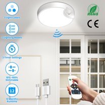 Zorpupoa Wireless LED Ceiling Light, 6500K/4000K/3000K Rechargeable ...