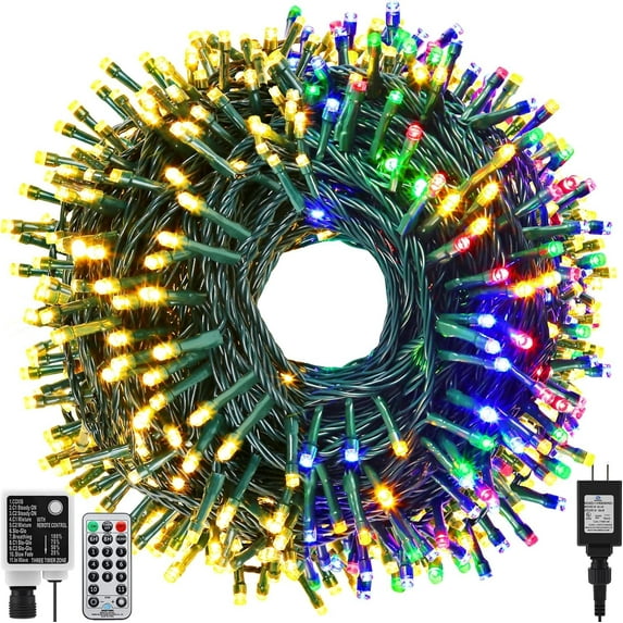 QUWIN Outdoor Christmas String Lights, 180Ft 500 LED UL Certified 11 ...