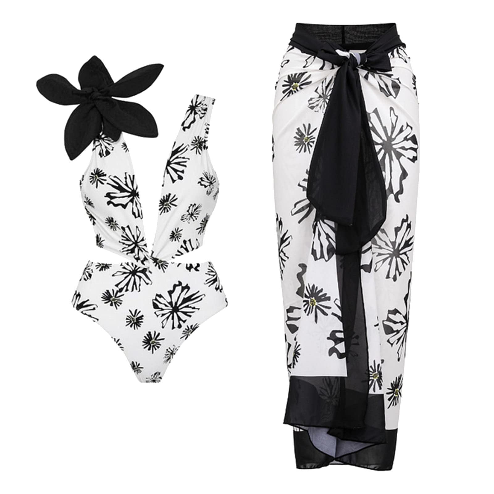 Quyuon Bathing Suit With Matching Cover Up For Women Two Piece Lace Up