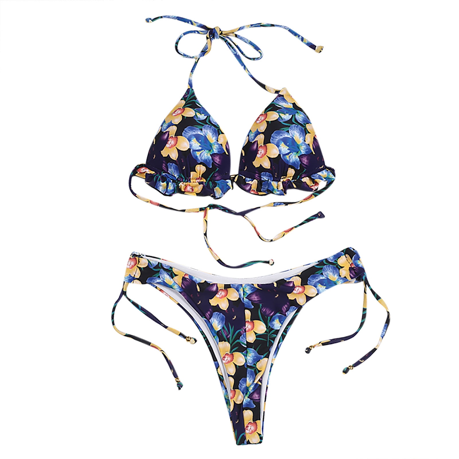 Quyuon Bikini For Women 2 Piece Ruched Push Up Swinsuit Ruched Push Up Bathing Suit Beachwear