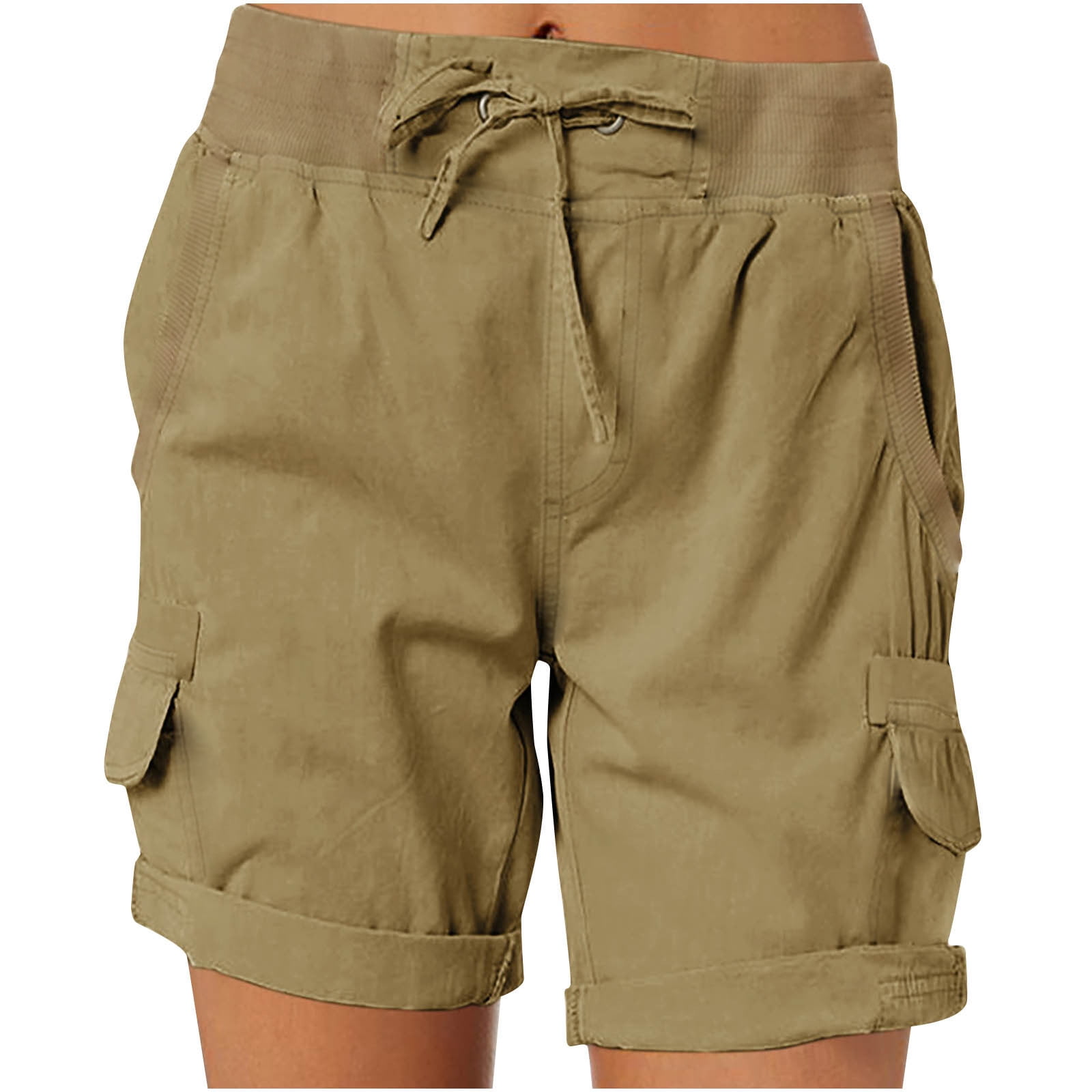 QUYUON Cargo Shorts for Women Casual Drawstring Pull On Shorts High ...