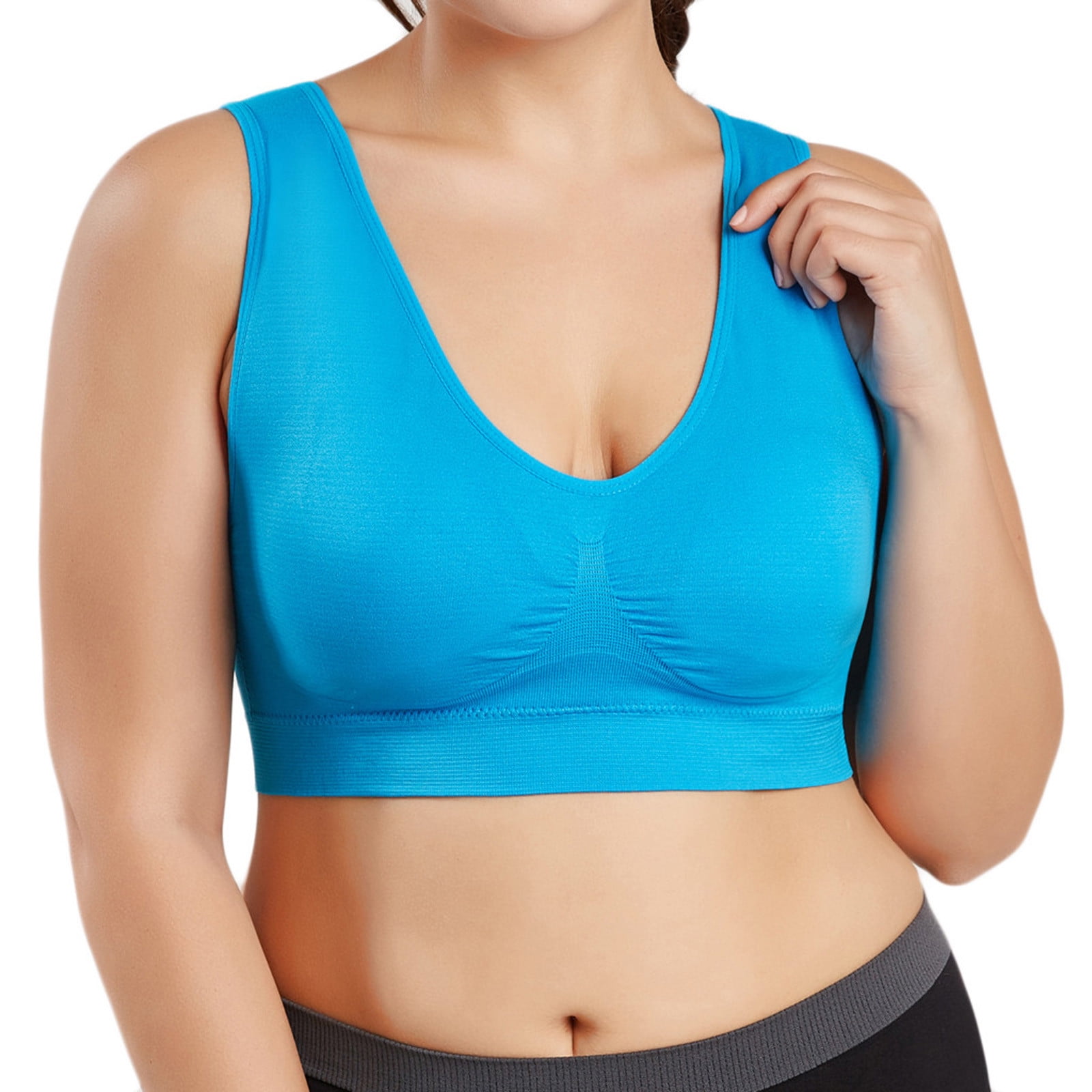Quyuon Clearance Plus Size Bras For Women Fashion Summer Bra Without Underwire Sleeveless