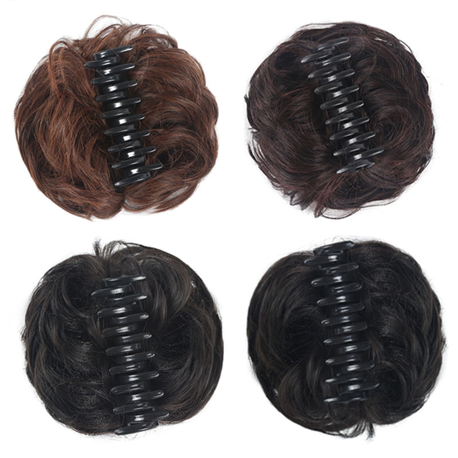 QUYUON Clip in Hair Extensions Womens Curly Wavy Long Wigs Ponytail ...