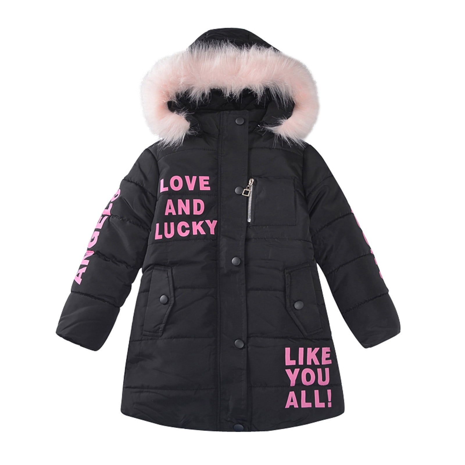 QUYUON Girls Fall Jacket Winter Long Sleeve Puffer Jacket Toddler Kids ...