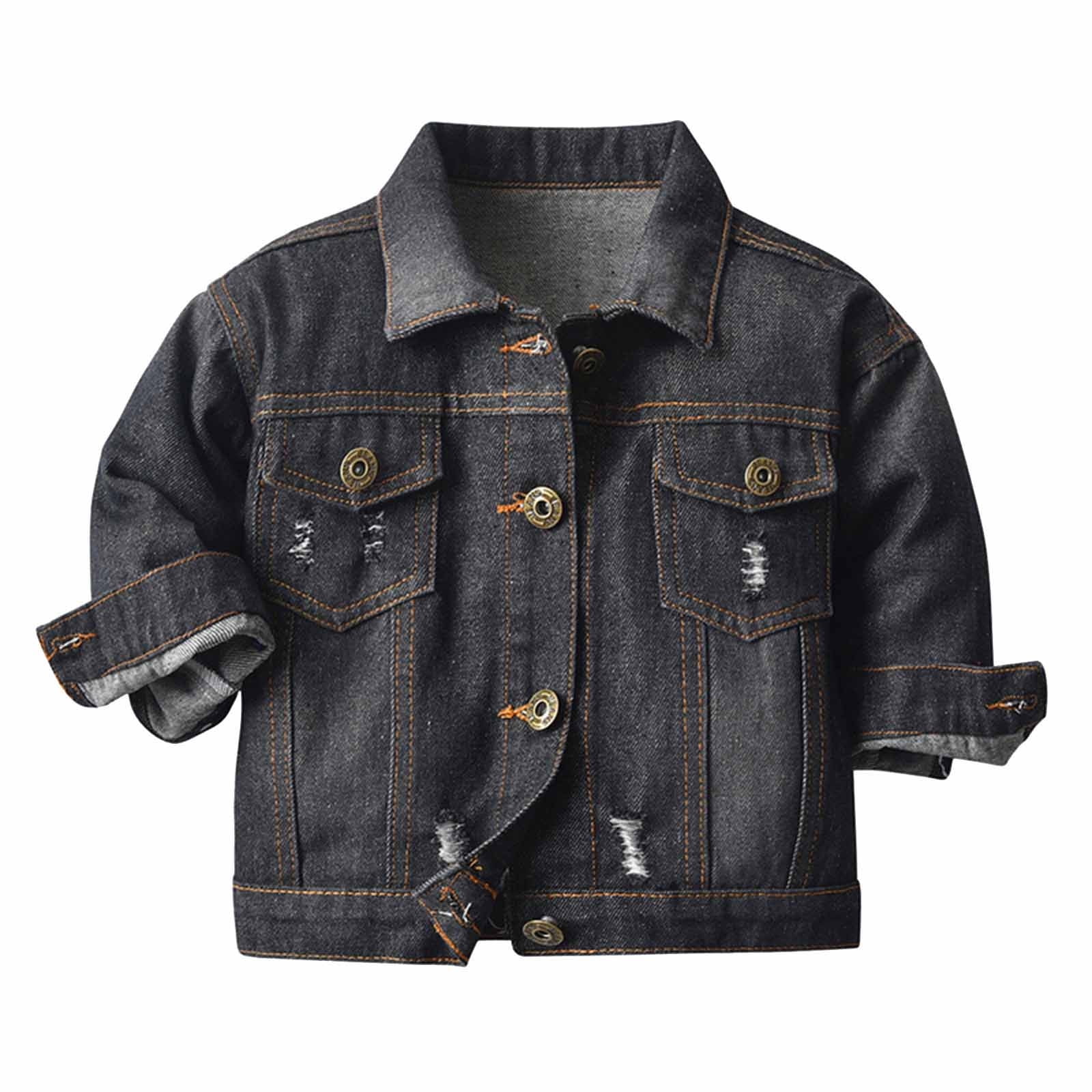 QUYUON Kids Denim Jacket, Baby Boys Girls Jeans Jacket, Toddler Lapel ...