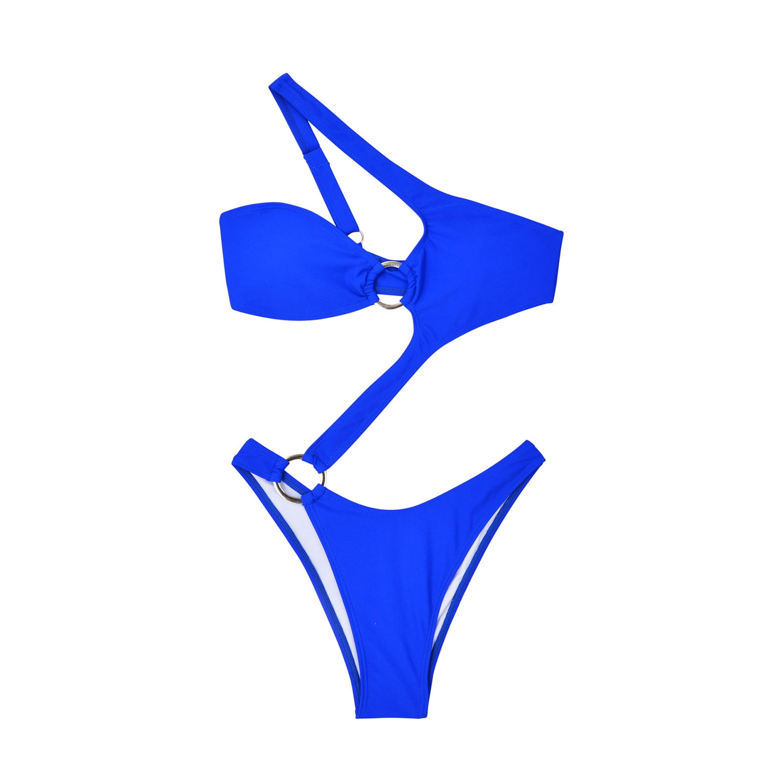 Quyuon One Piece Bathing Suit For Women Solid Color Swimwear Slim