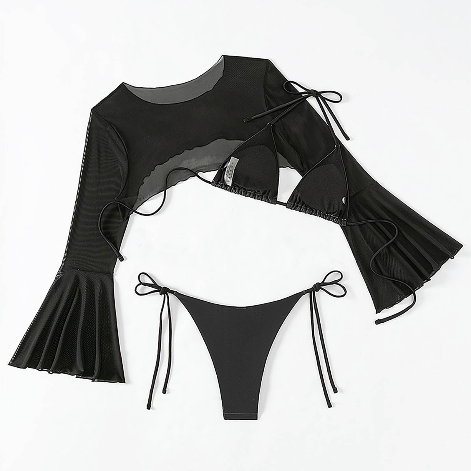 Quyuon String Bikini Swimsuit For Women 3 Piece Push Up Bathing Suit Fashion Split Swimsuit