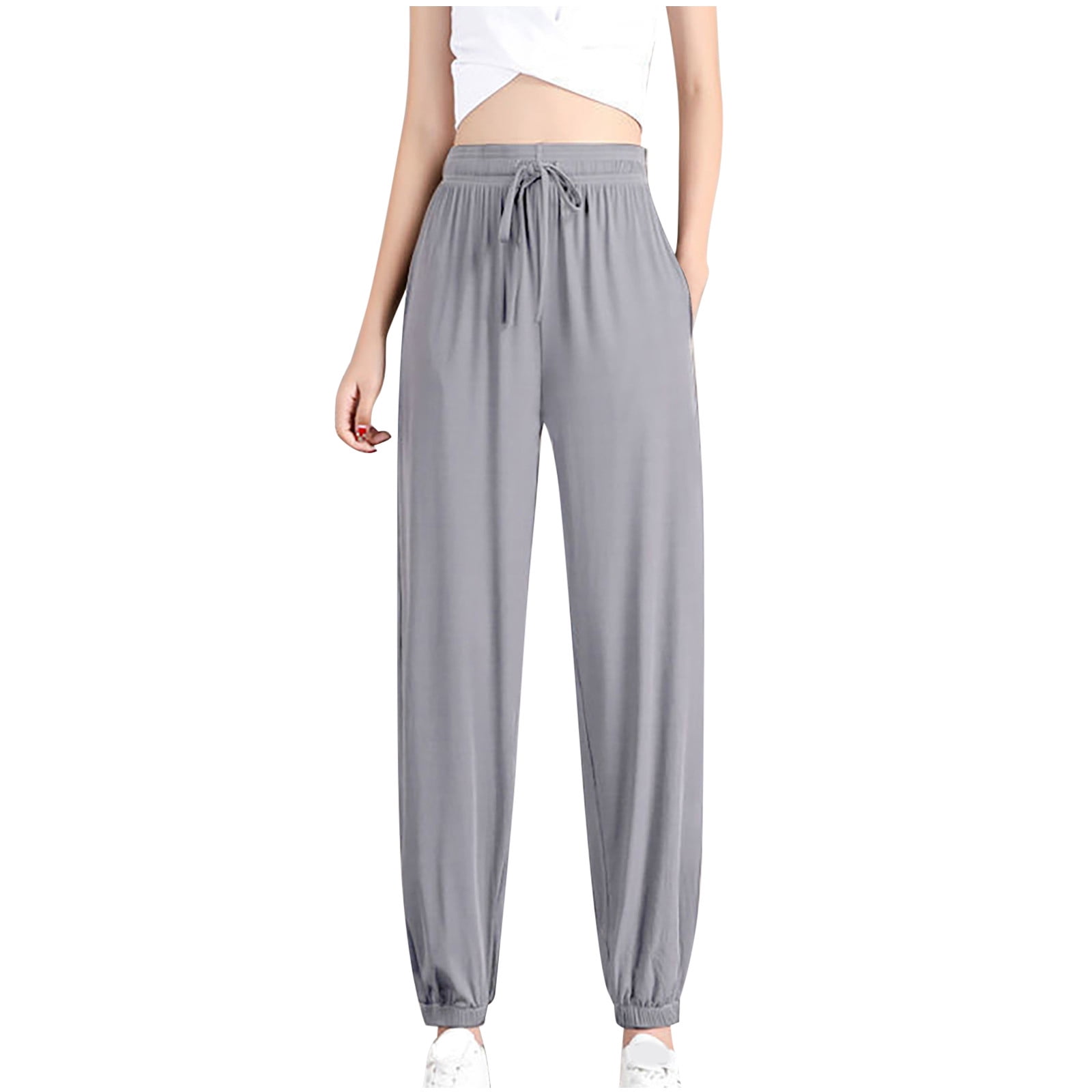 QUYUON Sweatpants for Women Summer Fashion Jogger Pants High Waist ...