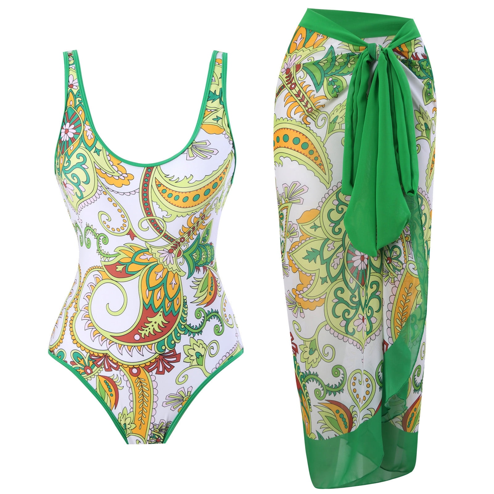 Quyuon Swimsuit Sets For Women With Cover Up 2 Piece Full Coverage