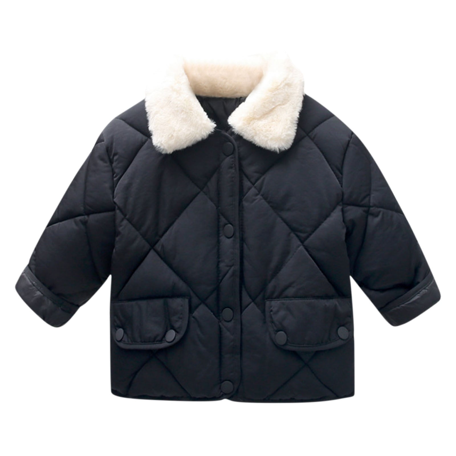 QUYUON Toddler Quilted Jackets Kids Boys Girls Lapel Long Sleeve Winter ...