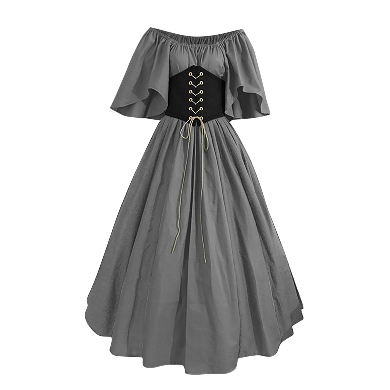 QUYUON Women Renaissance Gothic Dress Medieval Vintage Court Dresses ...