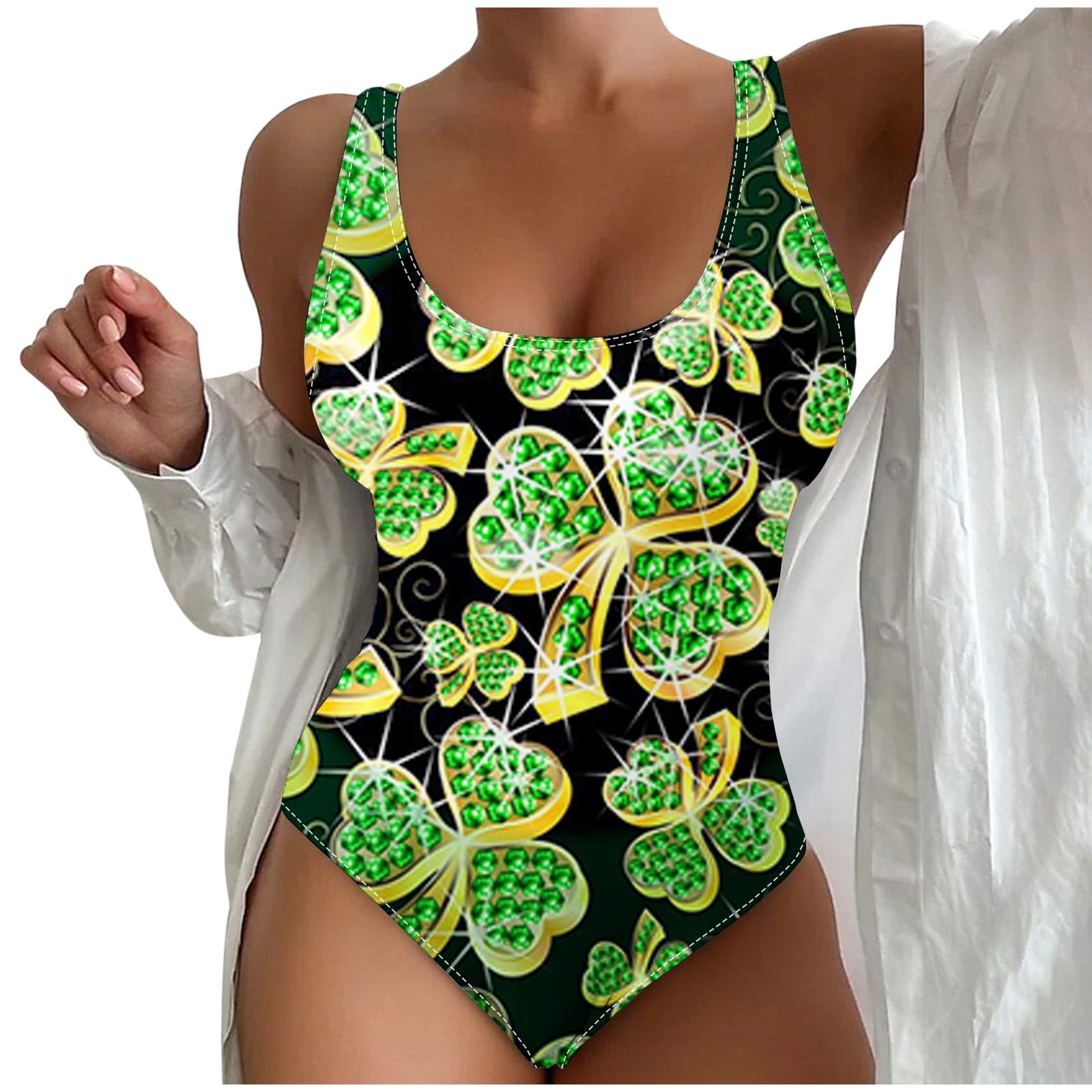 Quyuon Womens Vintage Padded Push Up One Piece Swimsuits Fashionable