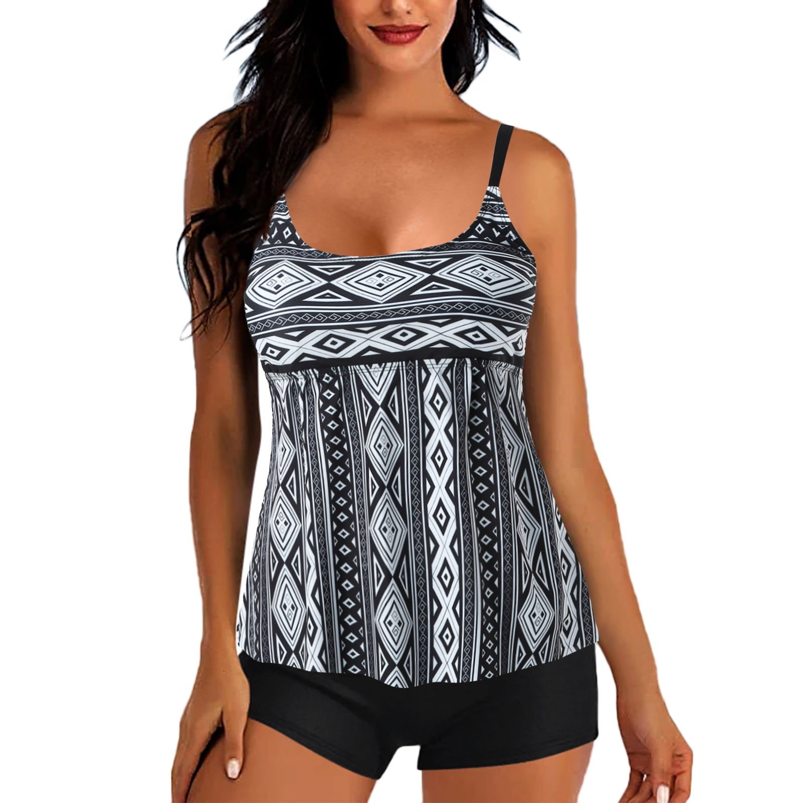 Quyuon Womens Swimsuits Tankinis 2 Piece Modest Athletic Bathing Suit
