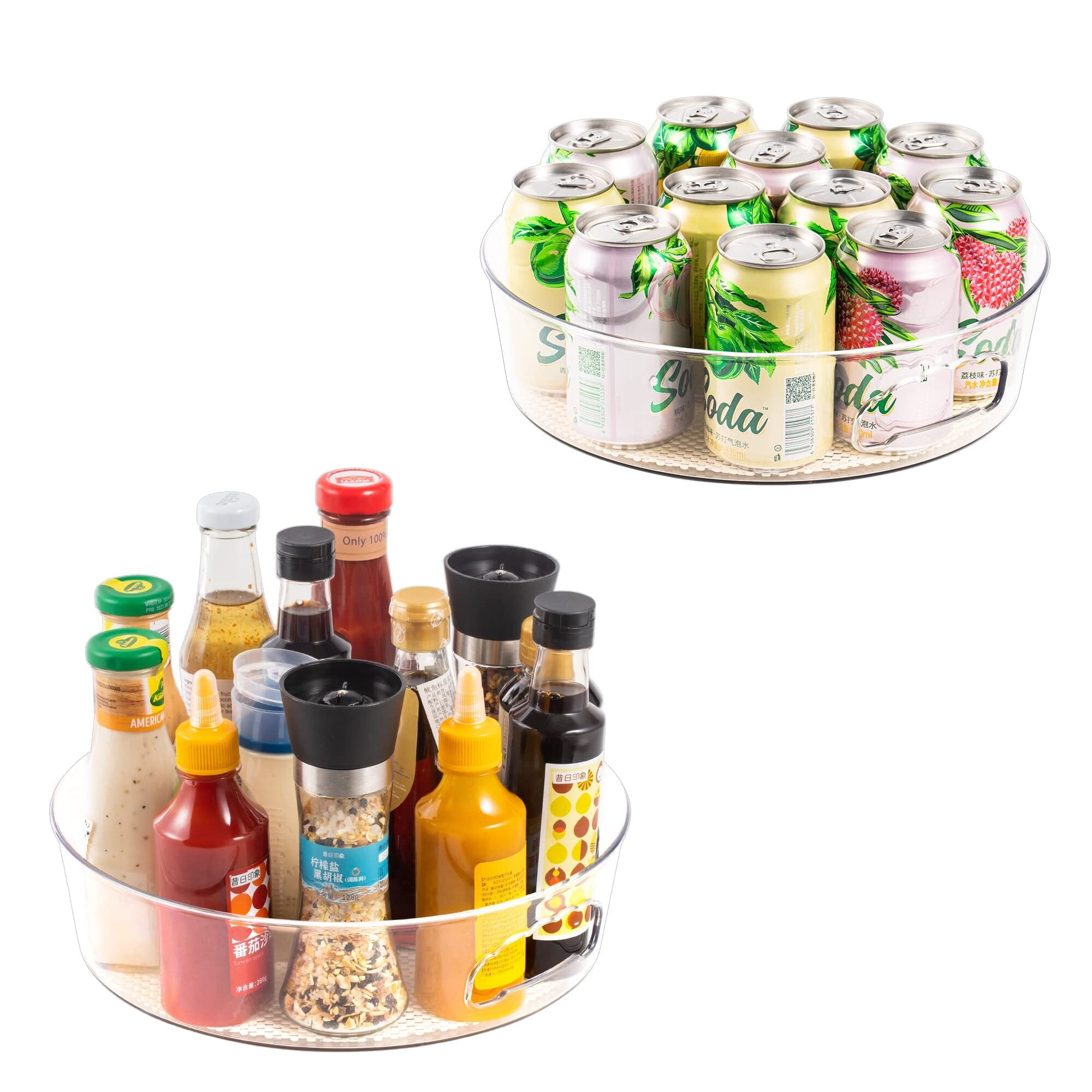 QUZ 12" inch Clear Spinning Storage Lazy Susan Turntable for Pantry ...