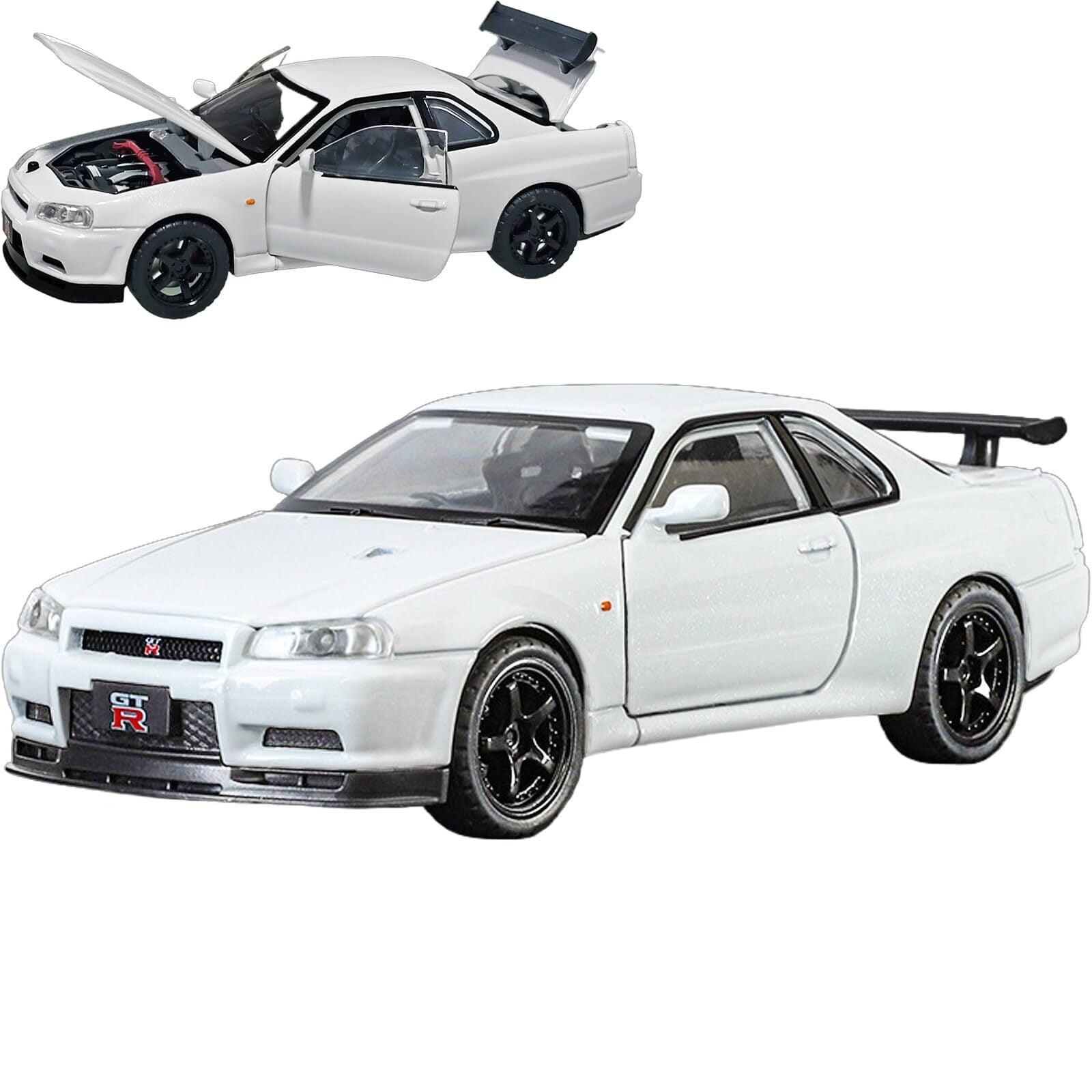 QUZ Toy Car Skyline GTR R34 1/32 Die-cast Toy Cars Metal Model Car Toys ...